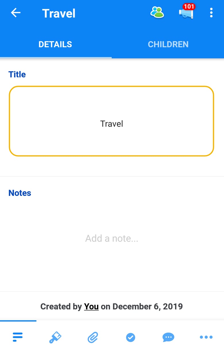 Creating a new Mind Map (iOS and Android)