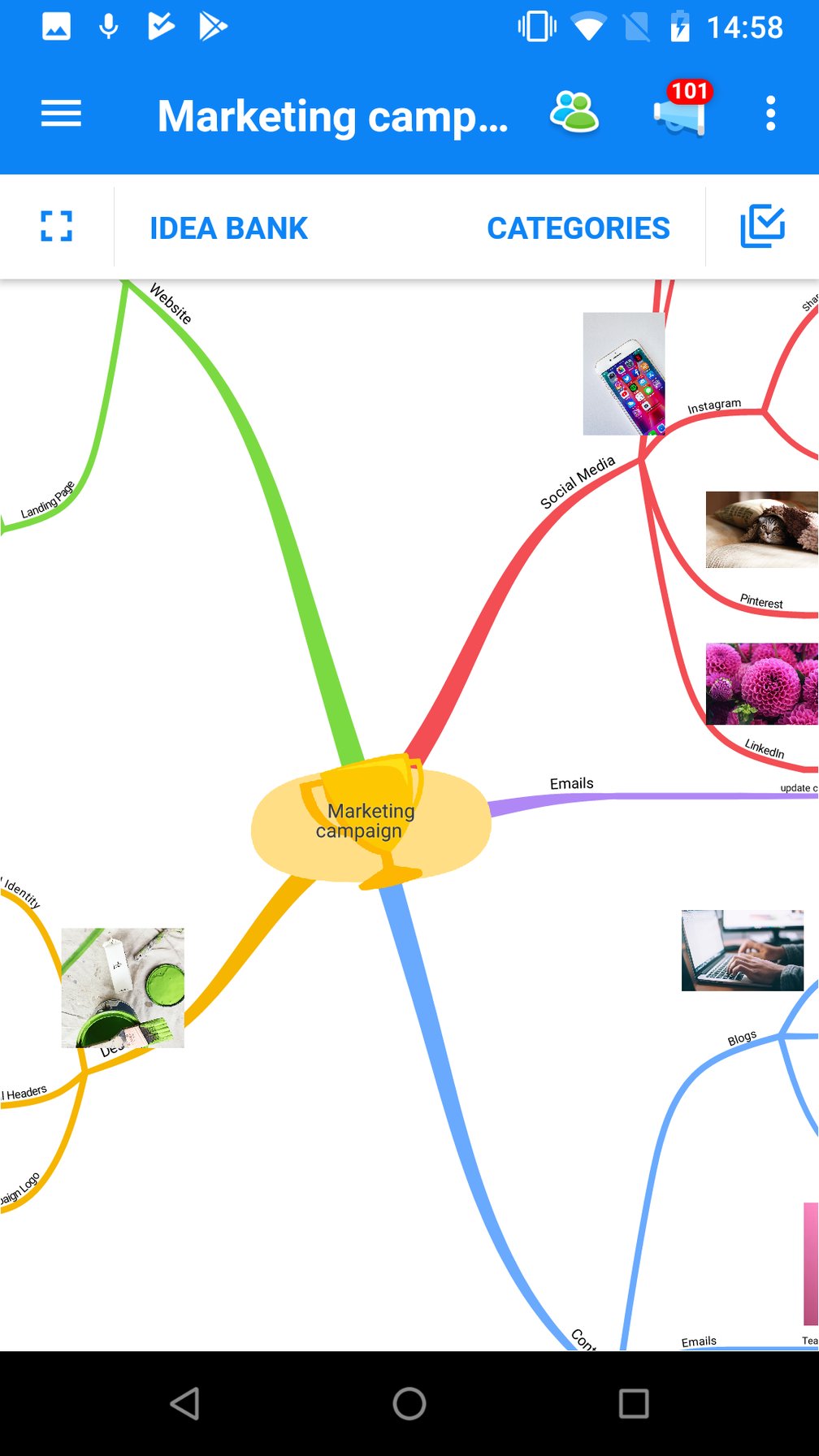 Creating a new Mind Map (iOS and Android)