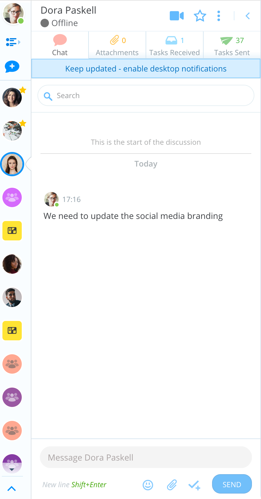 Drag and Drop messages as a tasks