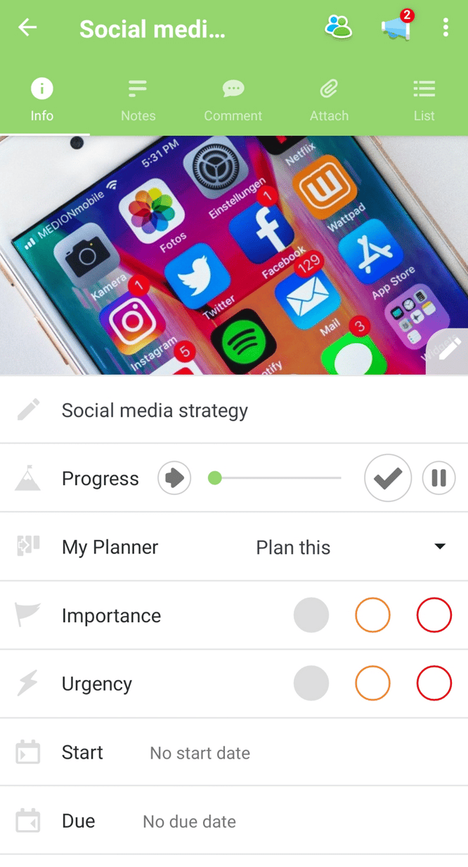 Applying urgency and importance to Tasks (iOS and Android)