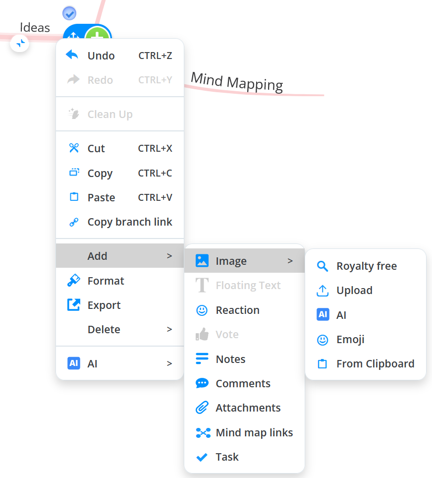 Add and edit Images in your Mind Maps