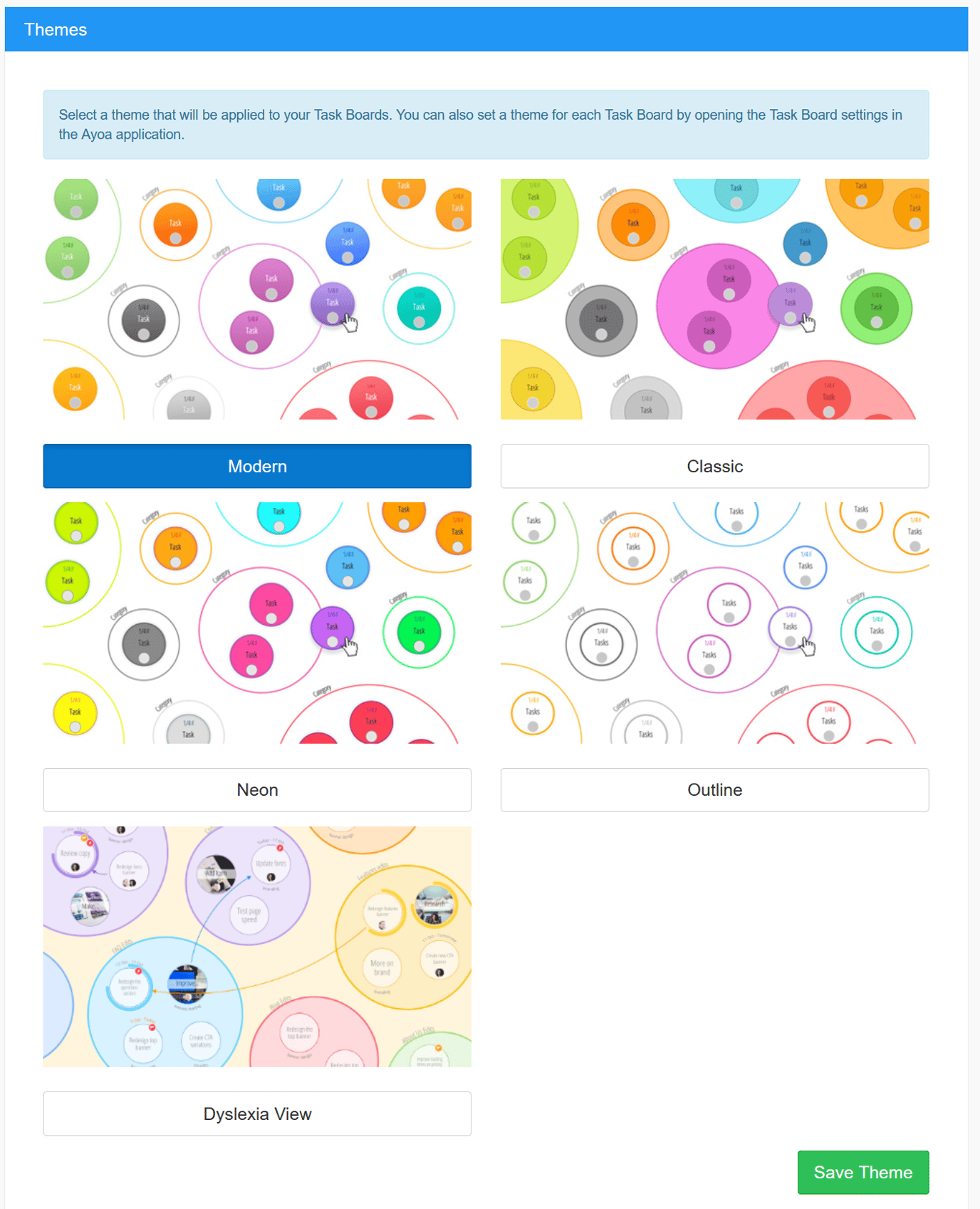 Choosing a colour for your project board and backgrounds