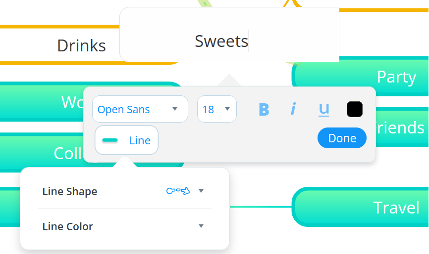 Relationship Arrows in Mind Maps