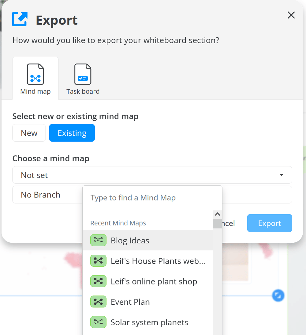 Creating Whiteboard sections