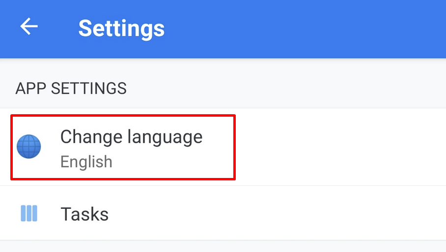 Choosing your preferred language