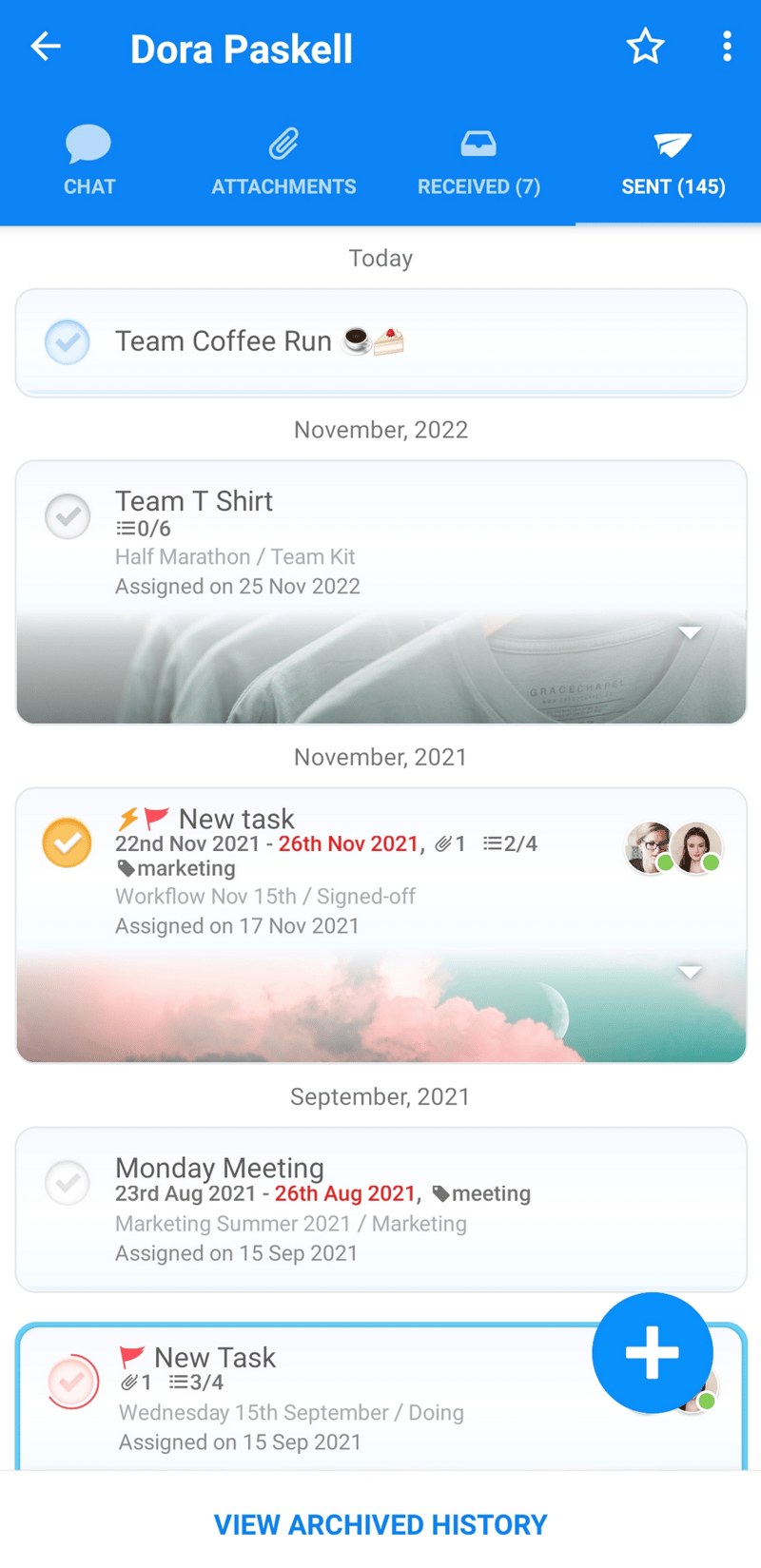 Send and Receive Tasks in Ayoa Chat on iOS and Android