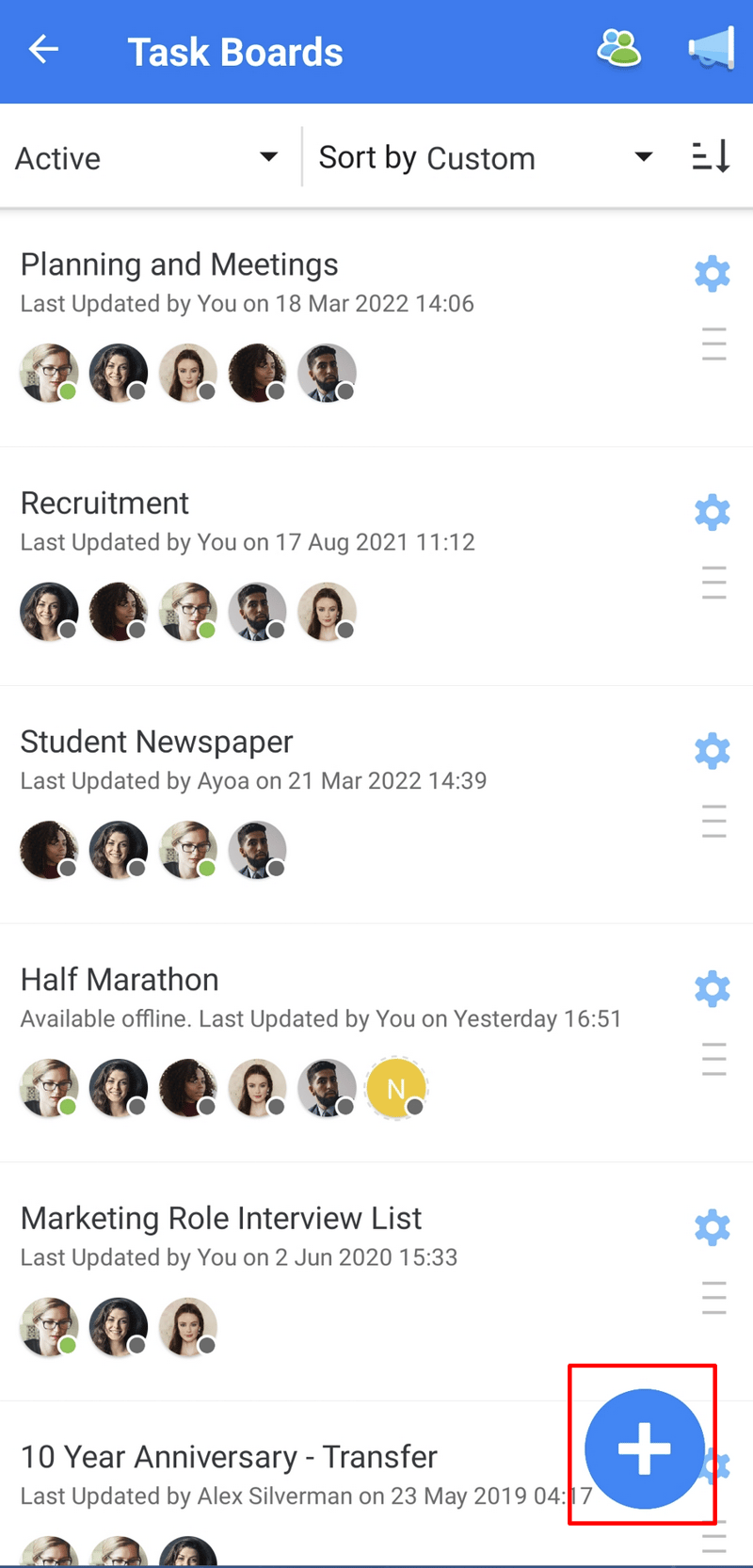Creating a new Task Board (iOS and Android)