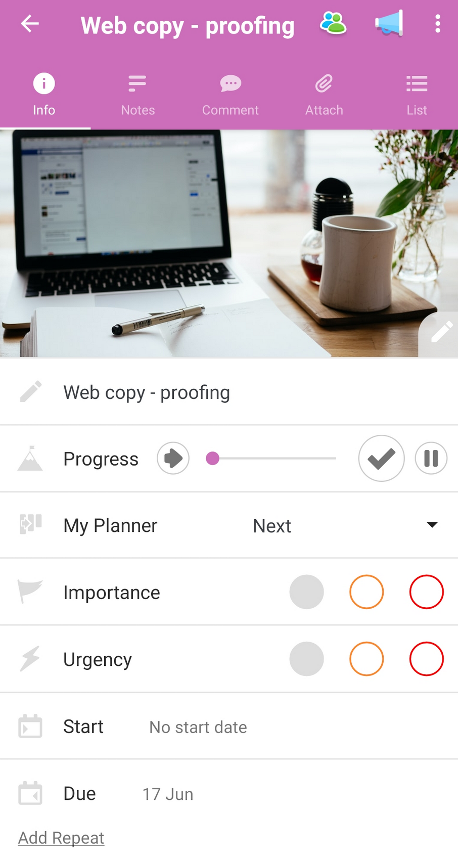 Task status (iOS and Android)