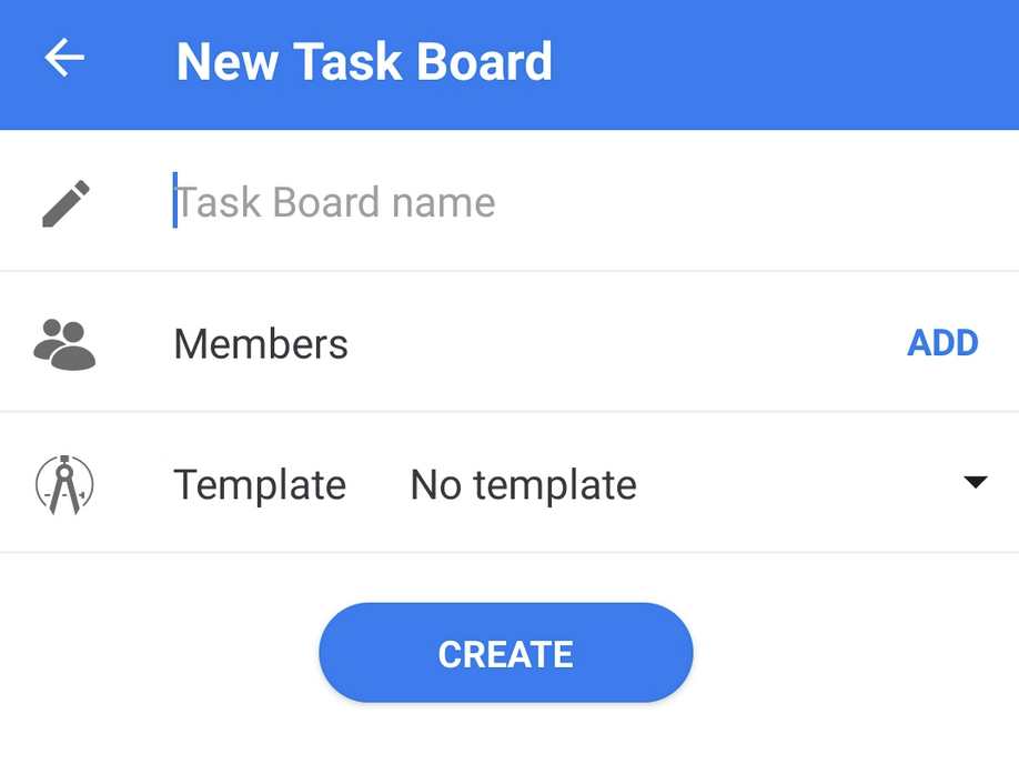 Creating a new Task Board (iOS and Android)