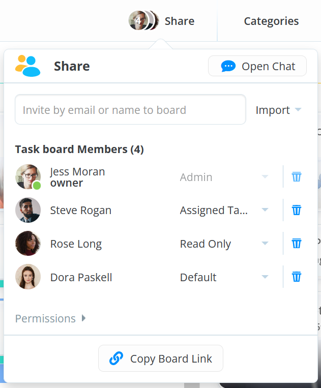 Starting a Chat from a Task Board (Workflow/Kanban)