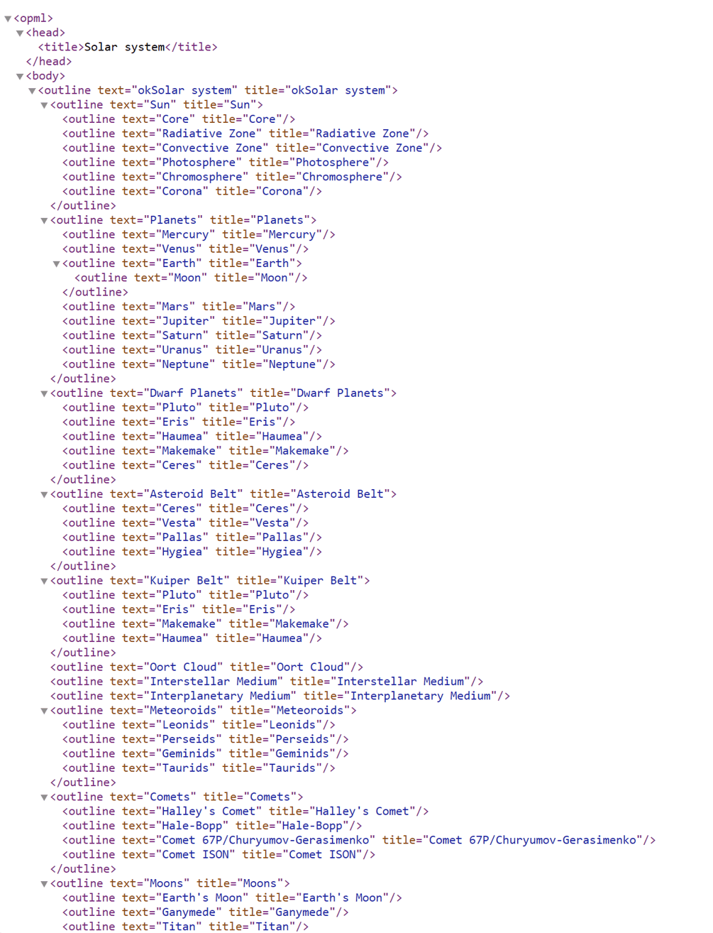 Exporting your Mind Map as an OPML file