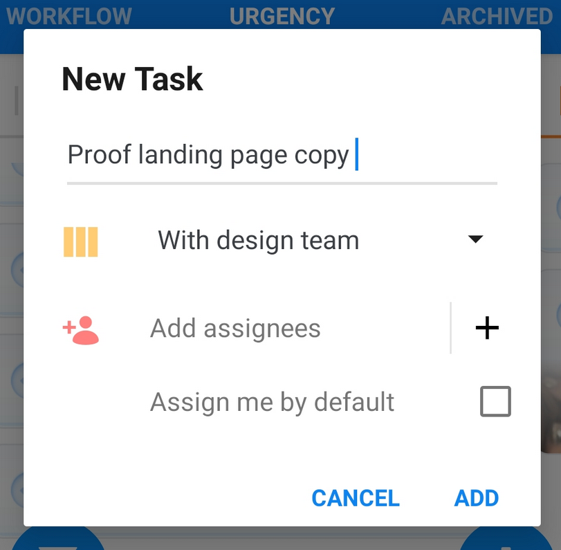 Task Board urgency: list view (iOS and Android)