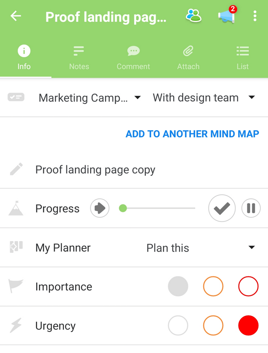 Task Board urgency: list view (iOS and Android)