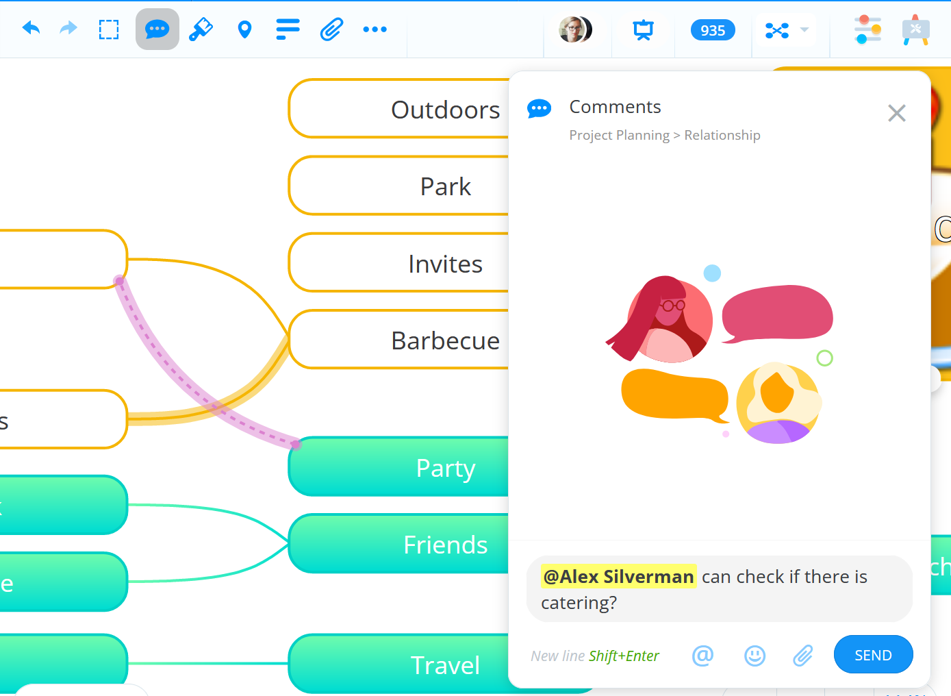 Relationship Arrows in Mind Maps