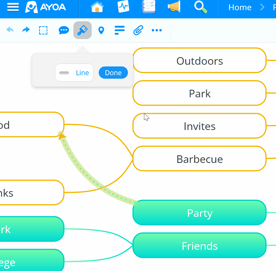 Relationship Arrows in Mind Maps